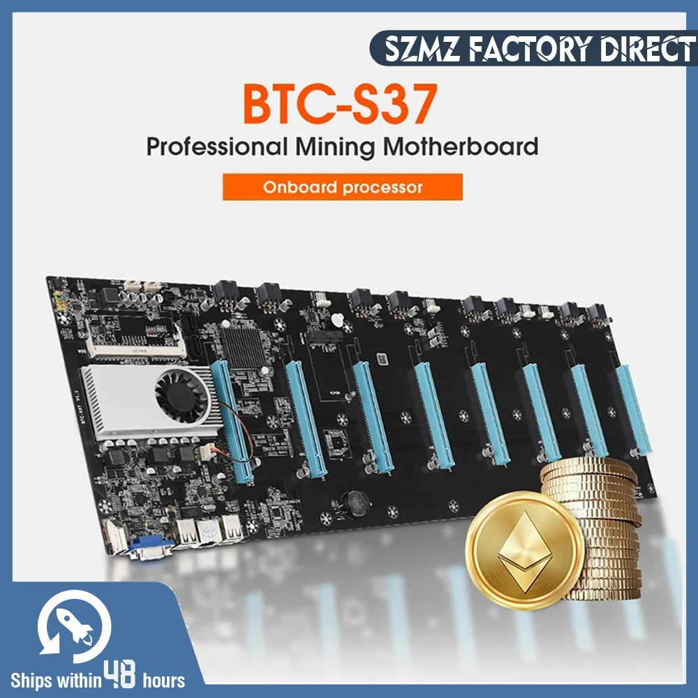 Placa mãe de mineração 8 gpu mainboard com cpu ethereum bitcoin btc 37 ...