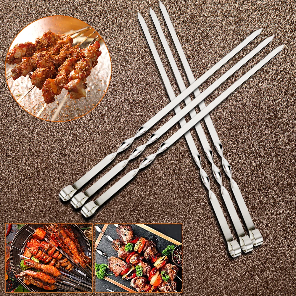 36Pcs-Stainless-Steel-Barbecue-Skewer-Reusable-Bbq-Skewers-Kebab-Iron ...