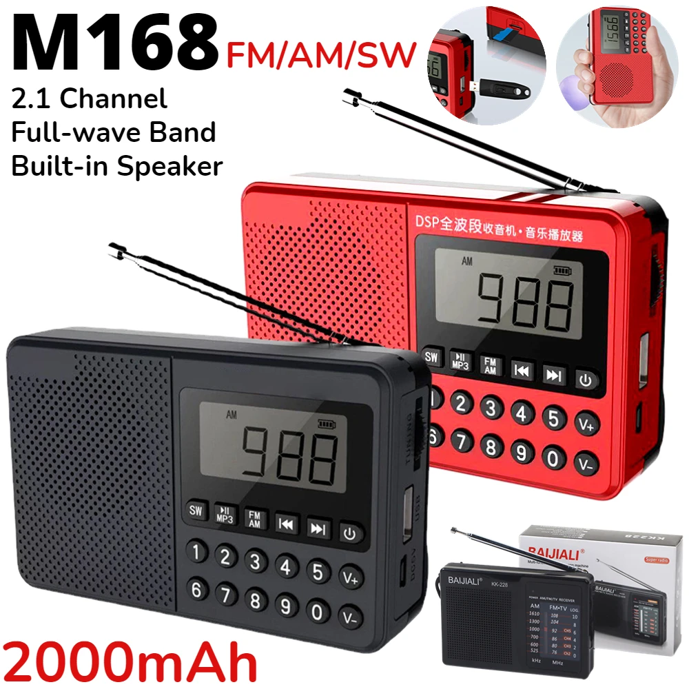Receptor-de-Radio-M168-Radio-de-banda-completa-FM-AM-SW-reproductor-de ...