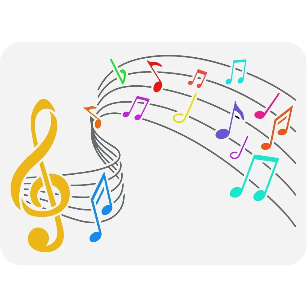 Music Note Stencil 11.7x8.3 inch Reusable Plastic PET Treble Clef ...