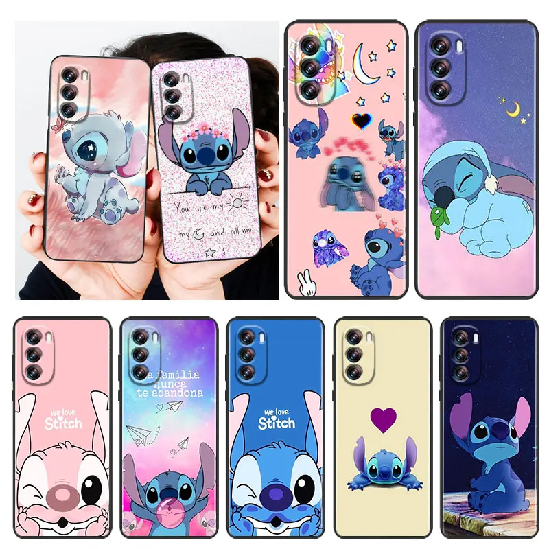 Cartoon-Lilo-Stitch-Phone-Case-Black-For-Motorola-E32-G52-G-Stylus-G71 ...