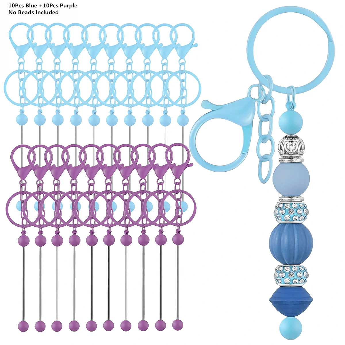 20pcs-Beaded-Keychain-Strips-Beaded-Blank-DIY-Beaded-Strip-Keychain-Kit ...