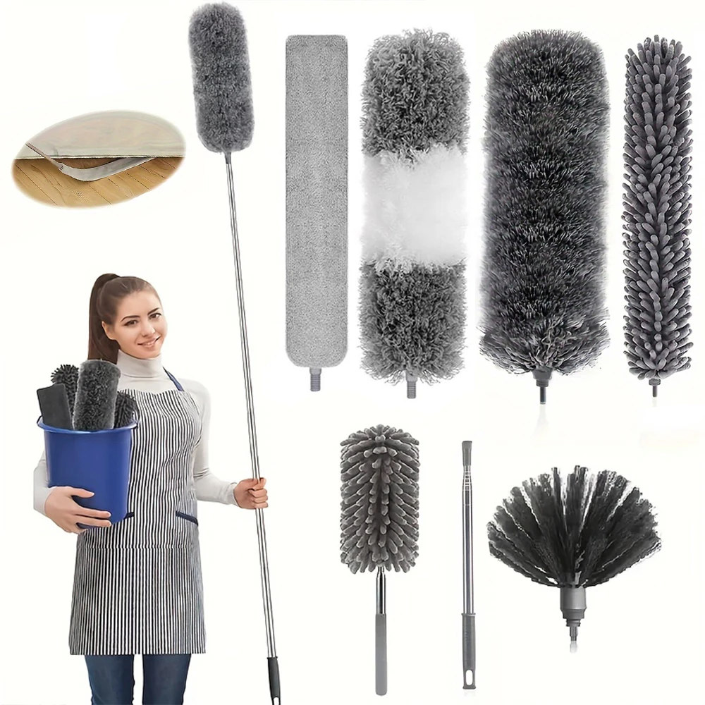 4-7pc-set-Telescopic-Dusting-Brush-Bendable-Head-Duster-Crevice-Spider ...
