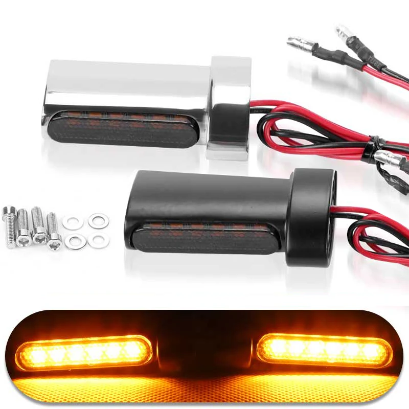 Chrome Led Motorcycle Rear Turn Signal Lamp Indicators Blinker Light ...