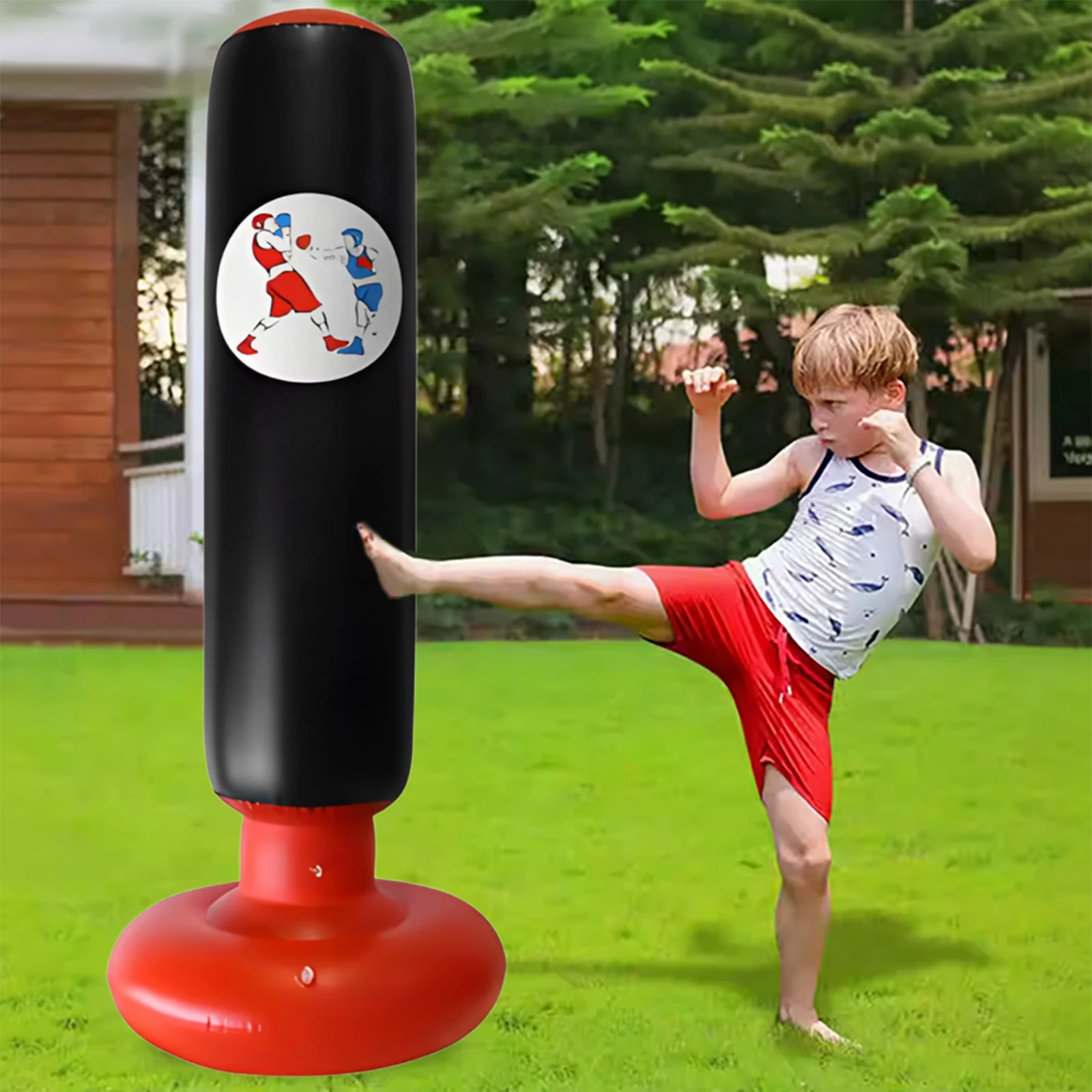 120cm Inflatable Free Standing Boxing Bag, Heavy Duty Training Boxing ...