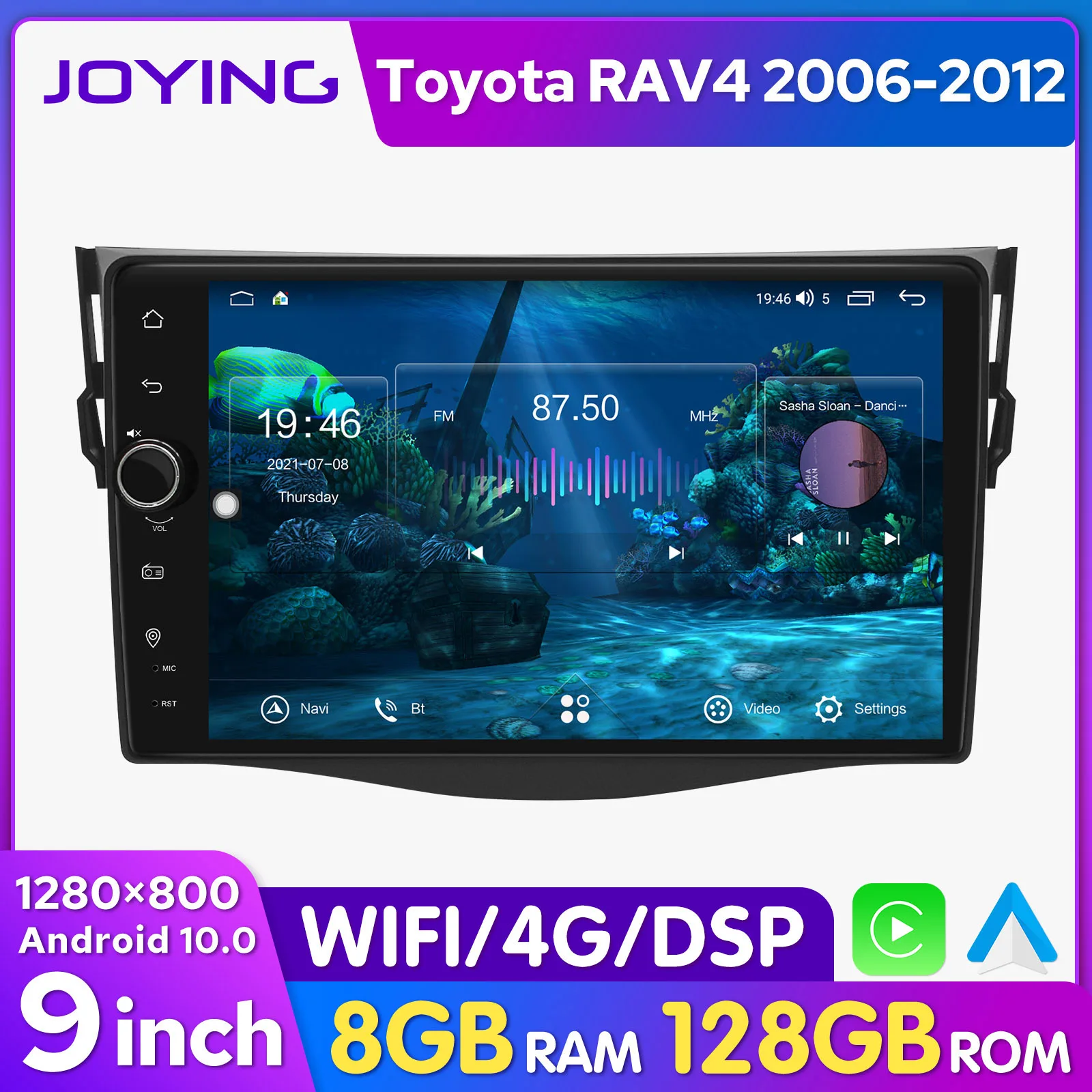 Joying 9inch Head Unit 8g+128g Car Radio Player With Reverse Camera ...
