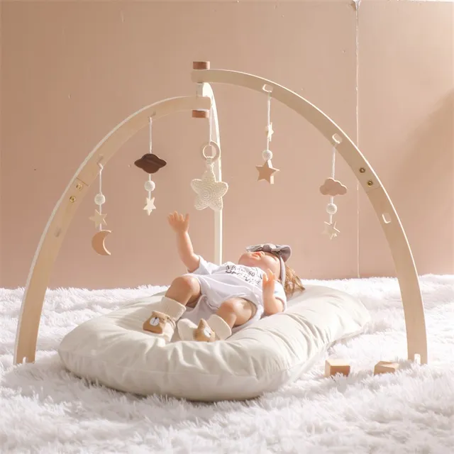 Baby Wooden Triangle Gym Rack Splint Newborn Activity Gym Frame Star ...