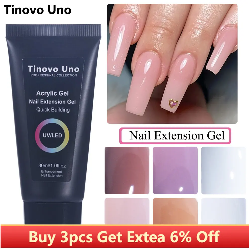 Tinovo Uno Clear White Poly Nail Gel Polish 30ML UV/LED Builder Acrylic ...
