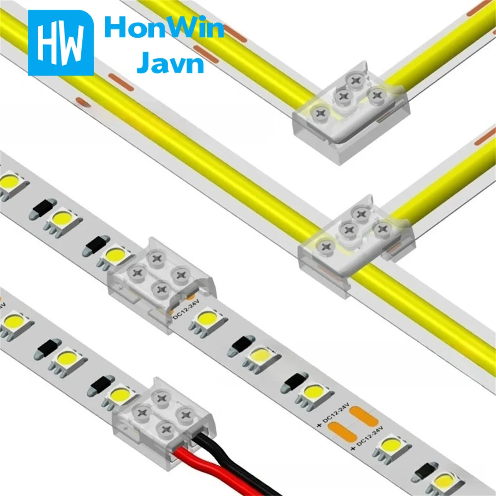 led 2-Pin Led Strip Connector 8mm/10mm L/T-Type - Universal ribbon ...