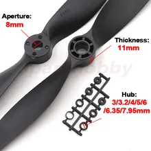 5PCS KMP 6x4E 9x6E 8x6E 12x6E 14x7E Nylon 2-blade Black Propeller Props ...