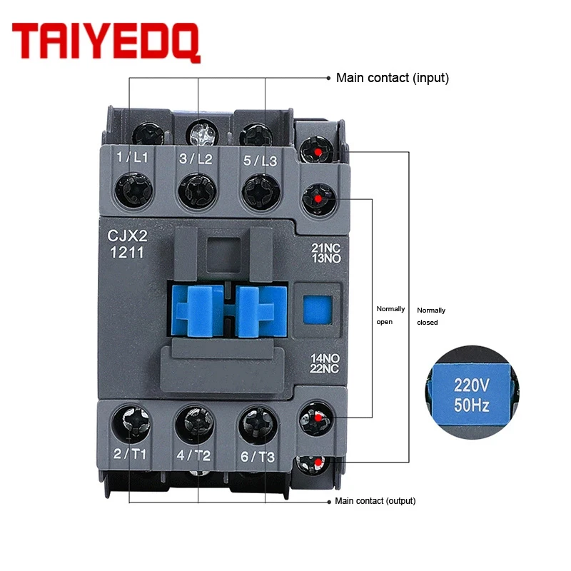 Contactor de CA de CJX2 0911, normalmente abierto, cerrado, 1211, 1811 ...