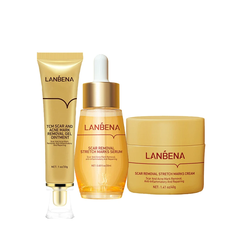 Lanbena Skin Scar Treatment Sets Scar Remove Serum Repairing Cream Skin ...