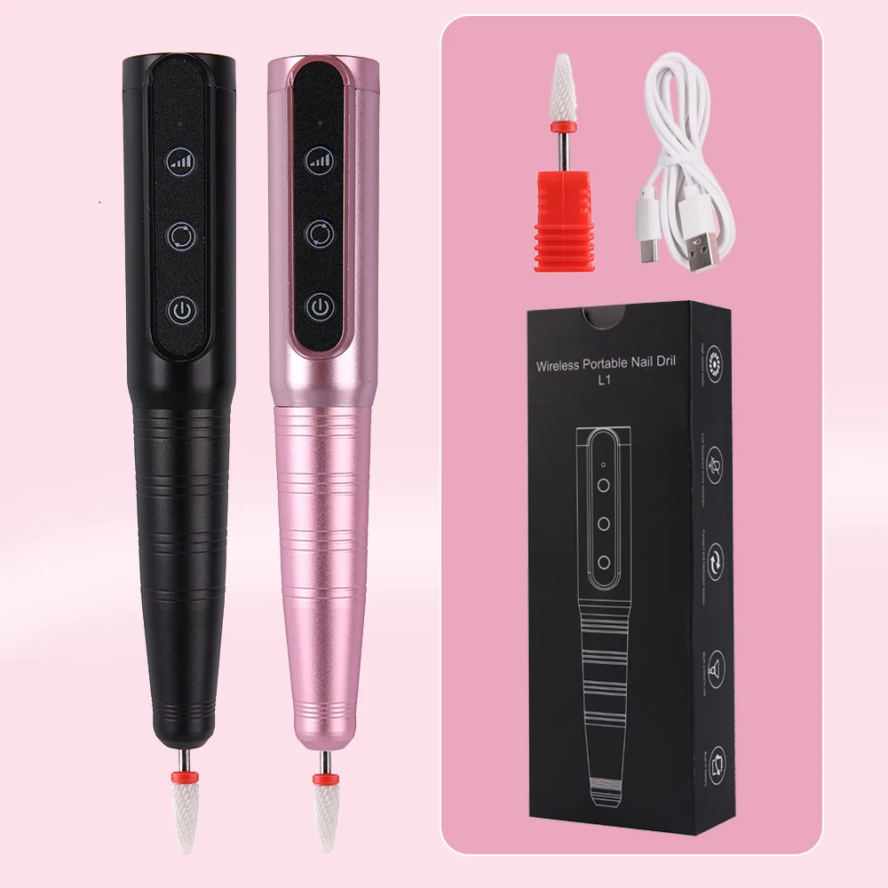 Nail Drill, Cordless Rechargeable Electric Nail File Pen Portable ...