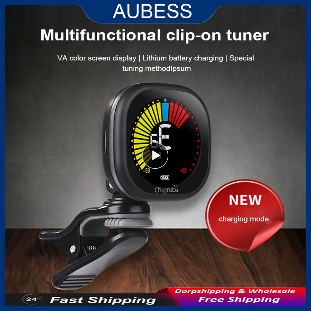 1-2PCS-New-Rechargeable-Electric-Guitar-Tuner-Pedal-Clip-On-Mini-LCD ...
