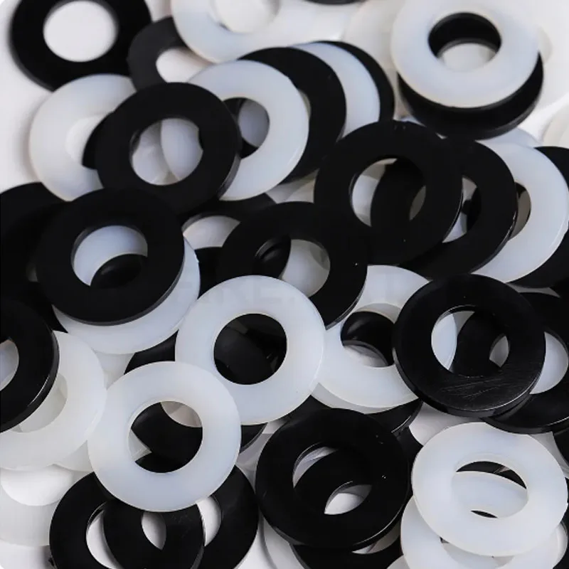 20-50-100pcs-O-Ring-Washer-Black-White-Plastic-Nylon-Washer-Flat-Ring ...