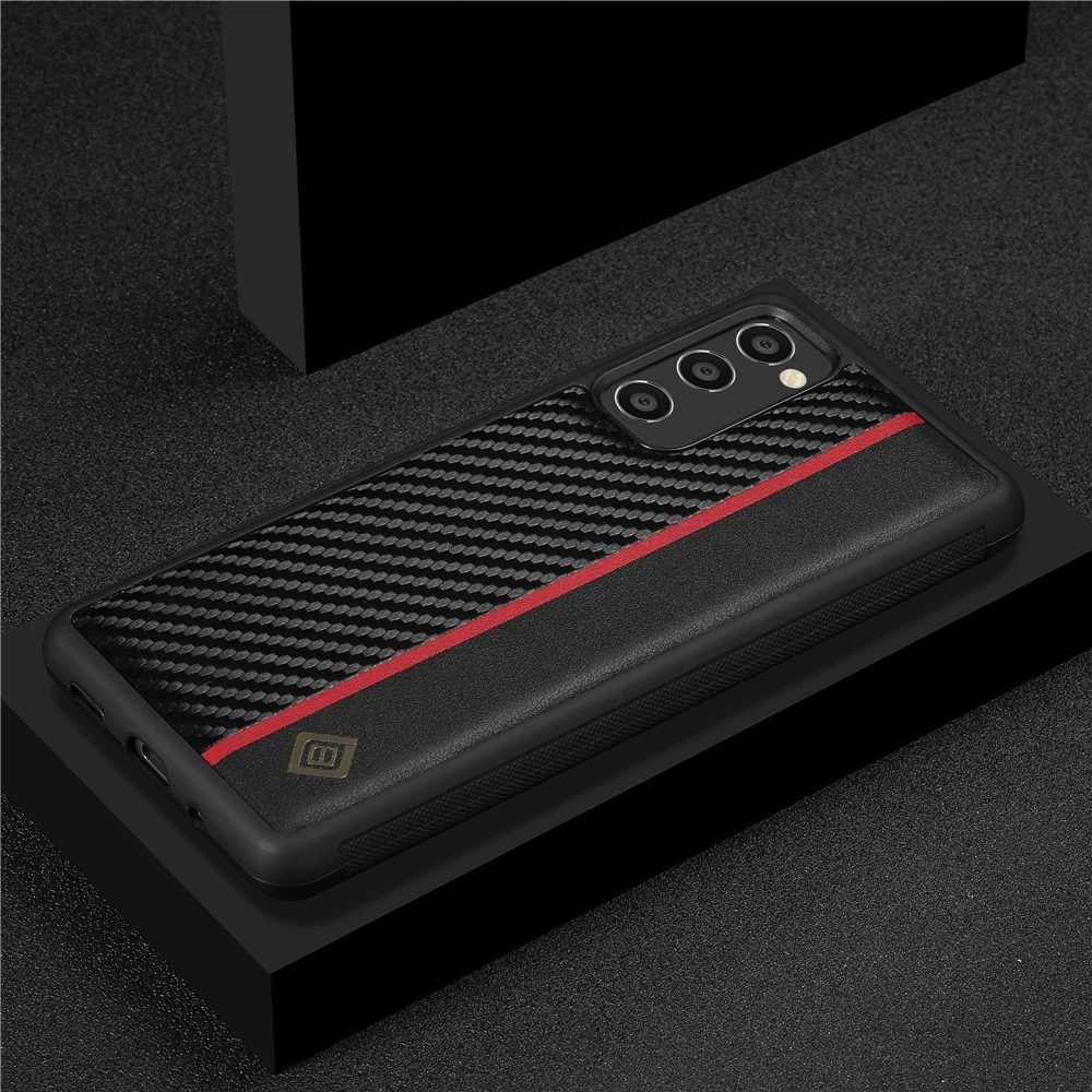 Choice Galaxy S24 Fe Black Carbon Fiber Leather Case For Samsung Galaxy S25 S24 S23 Ultra S21 ...