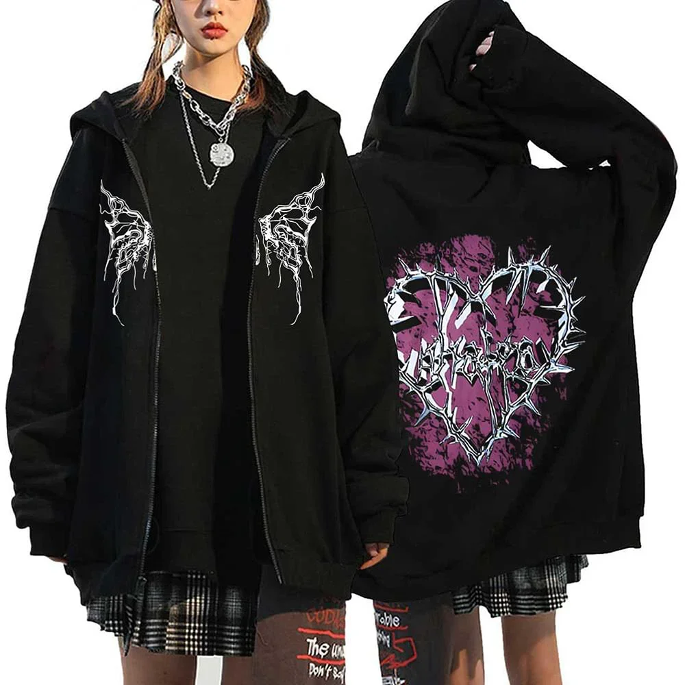 Ropa Y2k de gran tamaño para otoño e invierno, sudaderas con capucha de ...