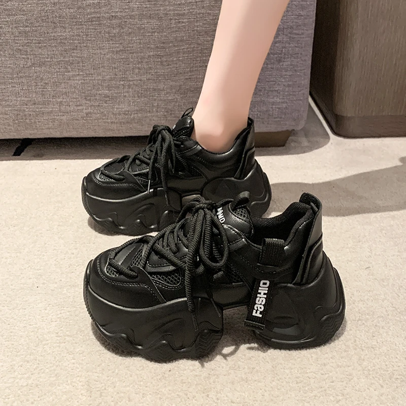 Platform-Shoes-for-Women-Mesh-Breathable-Chunky-Sneakers-8cm-High ...