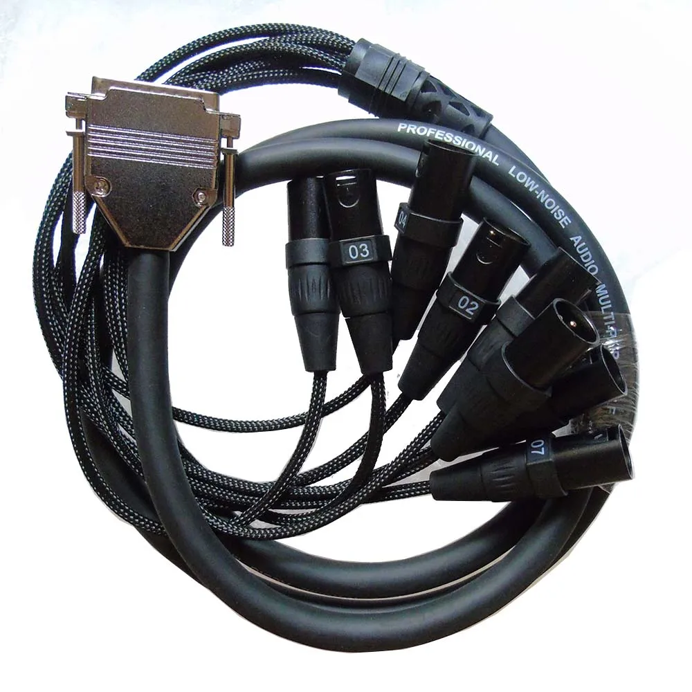 NEW-DB25-to-8-Channel-XLR-Male-5-Foot-D-Sub-Snake-Cable-Patch-Bay ...
