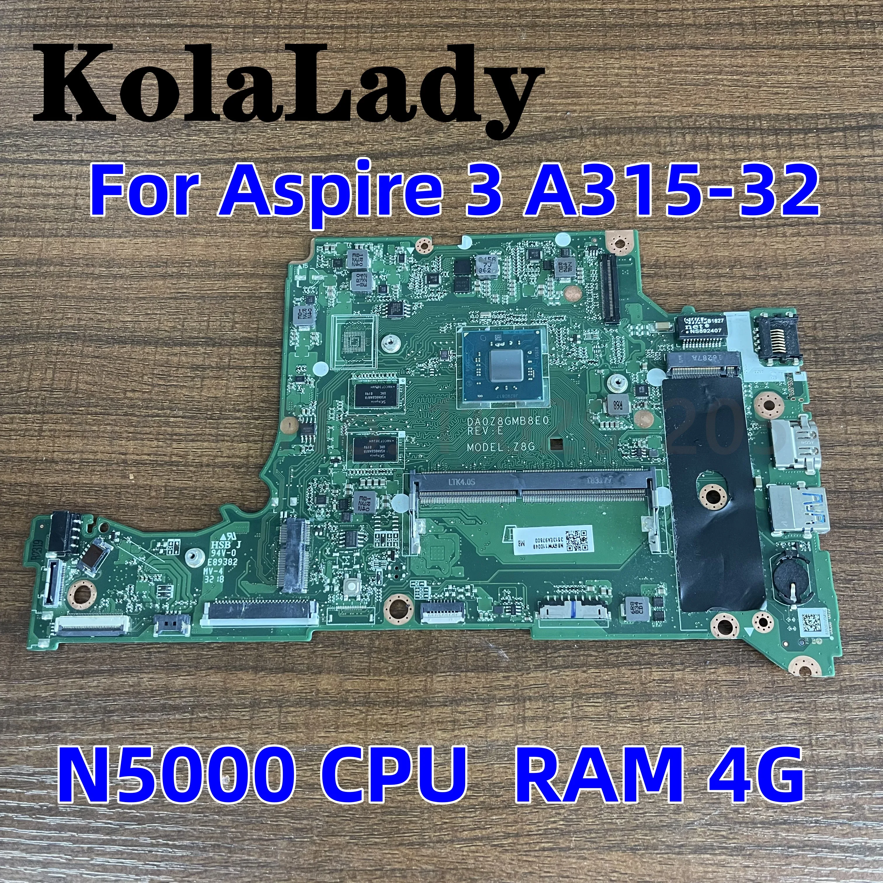 Acer Aspire 3 için da0z8gmbmainboard anakart Intel N5000 CPU 4G RAM ...