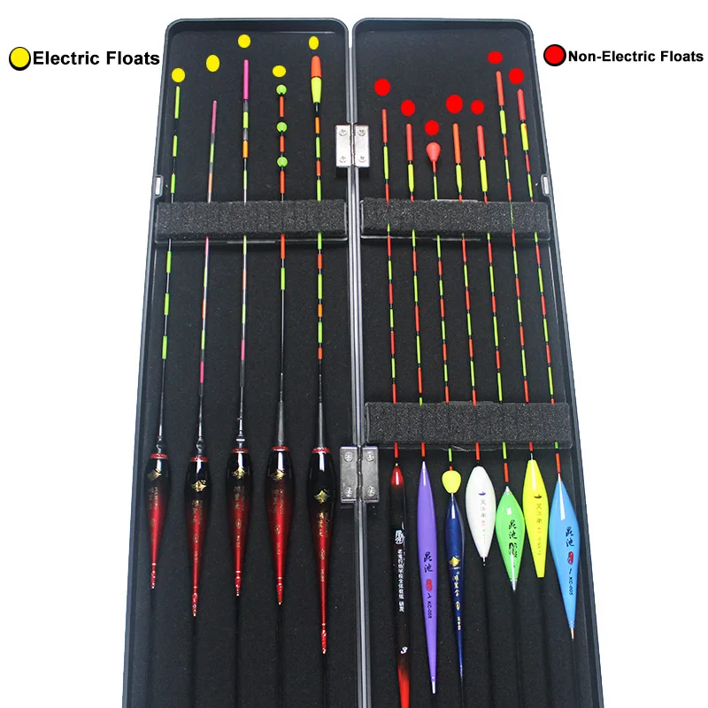 12pcs/lot (including Box) Fishing Floats (5pcs Electric Floaters + 7pcs ...