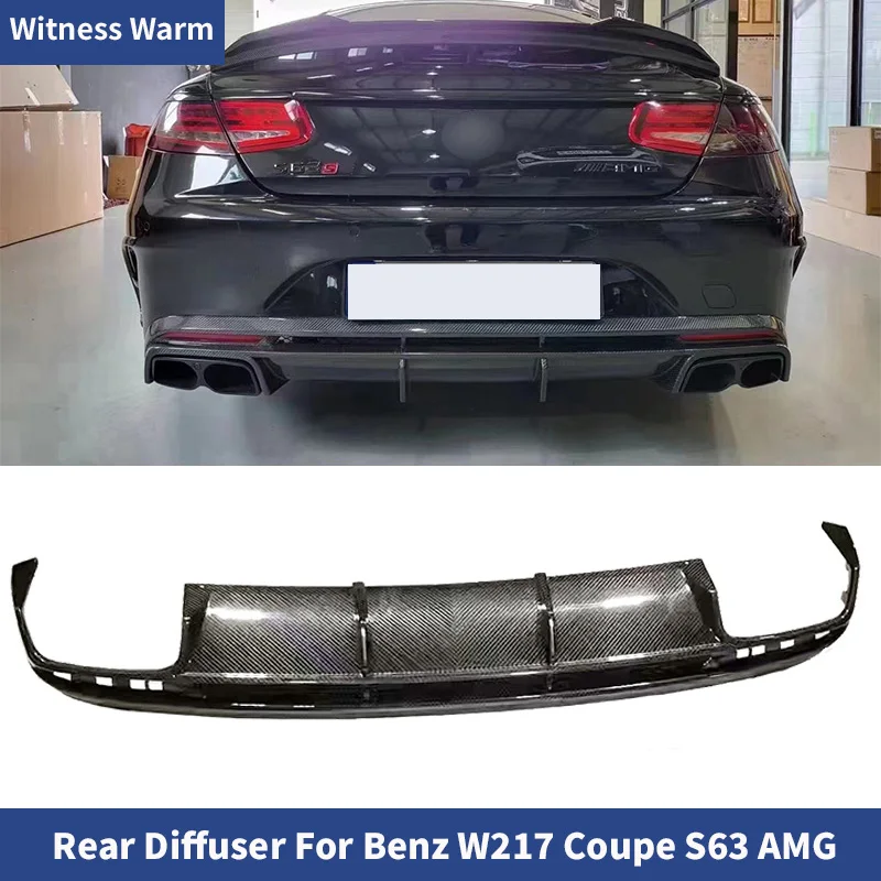 Forged-Carbon-Fiber-Rear-Diffuser-Bumper-Lip-Spoiler-Splitter-For-Benz ...