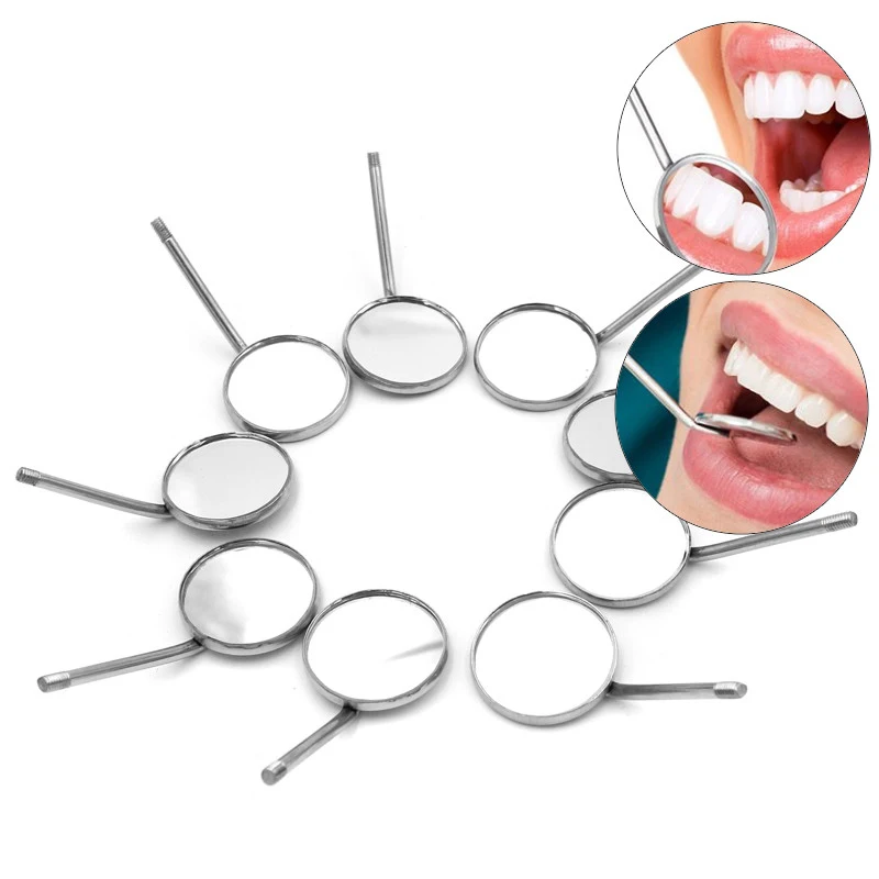 12PCS Dentistry Exam Mirror Head Mouth Reflector Oral Endoscope Mirrors ...