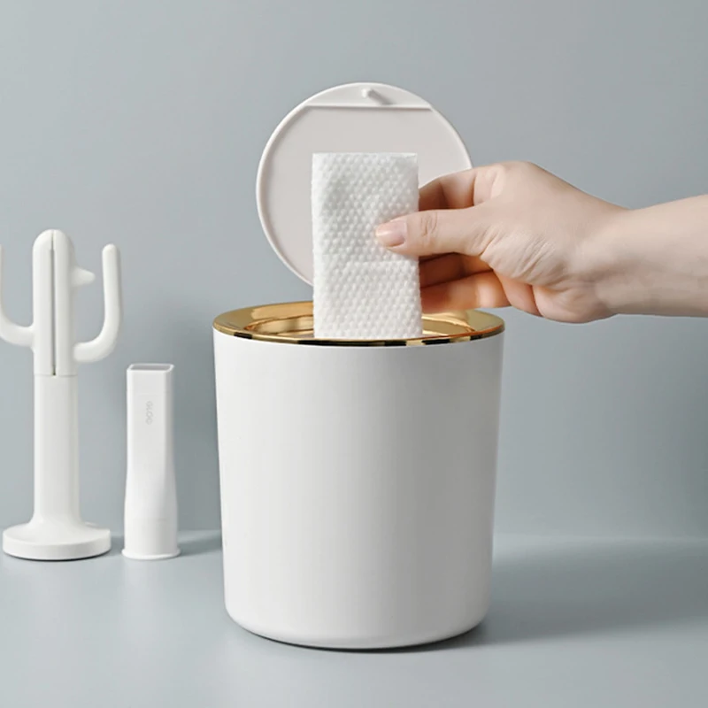 Desk-Bin-With-Lid-Mini-Table-Trash-Can-Portable-Small-Dustbin-For ...