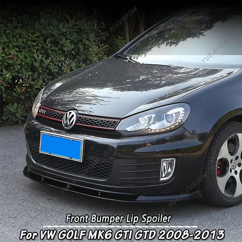 For-Volkswagen-Golf-6-Golf-Mk-6-GTI-2010-2013-Glossy-Black-Front-Bumper ...