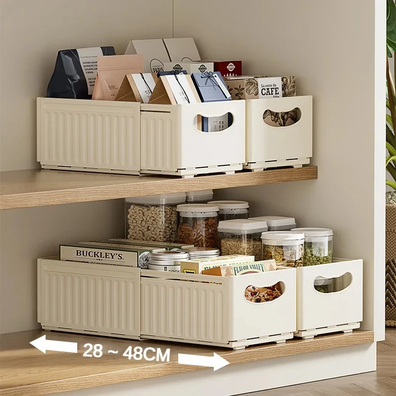Retractable-Plastic-Storage-Bins-w-Handles-Foldable-Stackable ...
