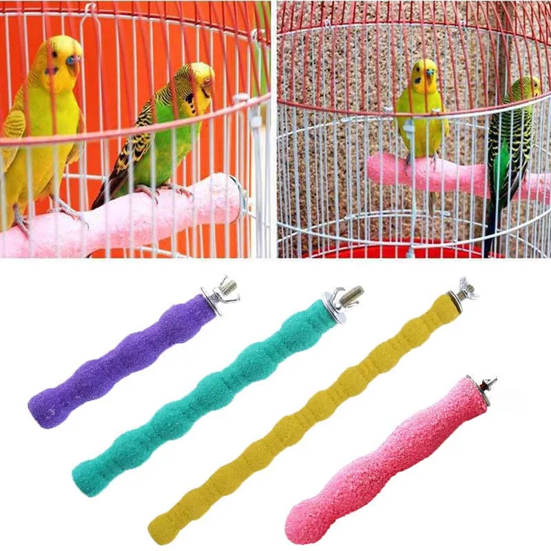 Bird-Paw-Grinding-Stick-Parrot-Bird-Cage-Standing-Pole-Solid-Color ...