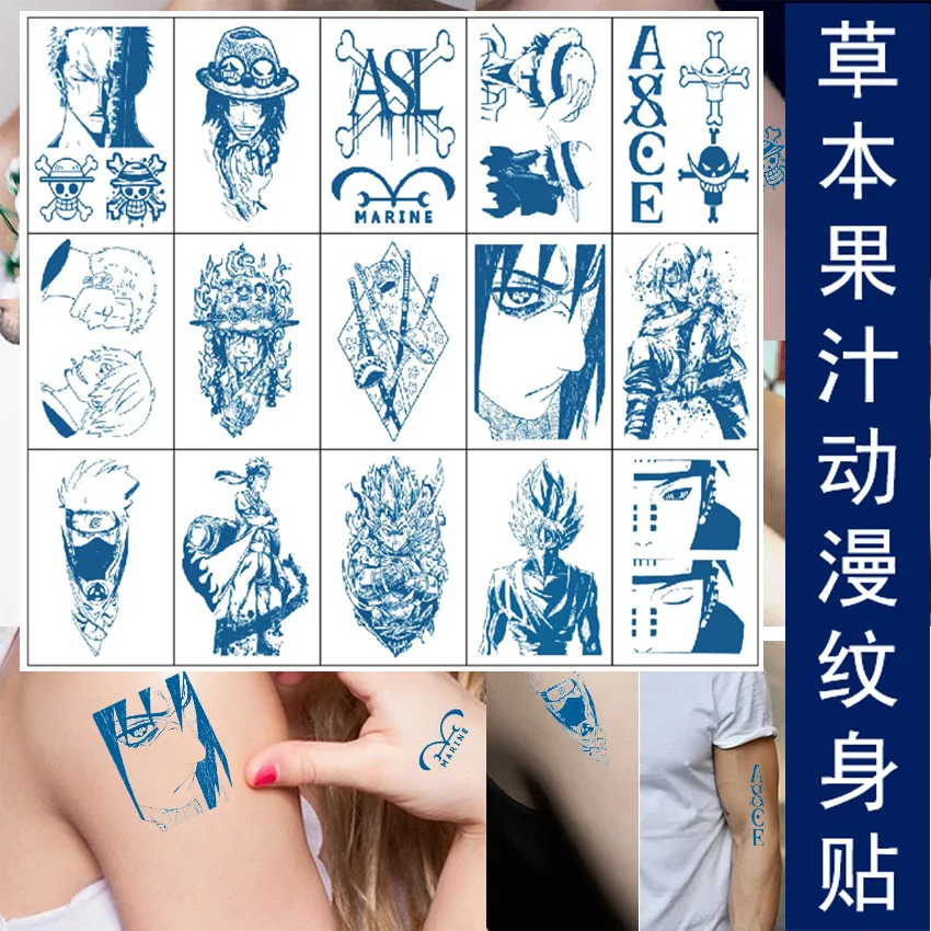 Naruto Anime Uzumaki Naruto Kakashi Gaara Tattoo Stickers Fake Tattoo ...