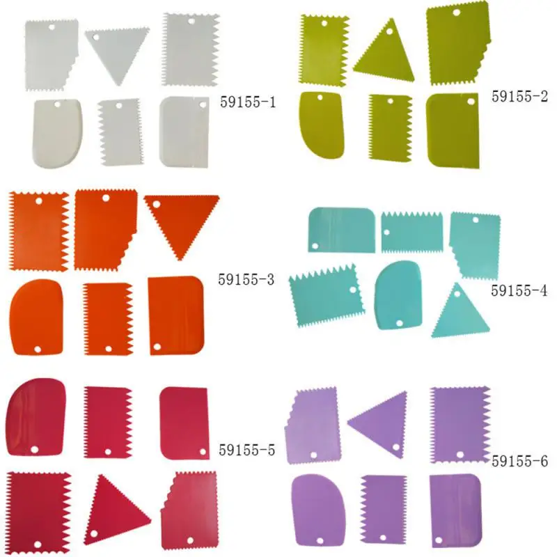 Color-Semi-Circular-Colorful-Scraper-Plastic-Dessert-Tools-6-piece-Set ...