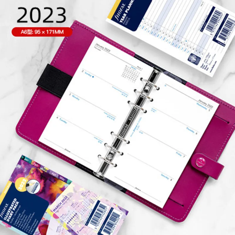 Filofax loose-leaf book inner refil 2023 two pages a week a6 note inner ...
