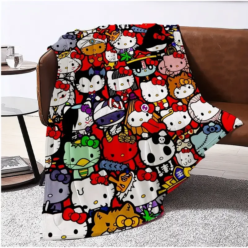 Miniso-Hello-Kitty-Flannel-Blanket-Halloween-Blanket-Soft-And ...