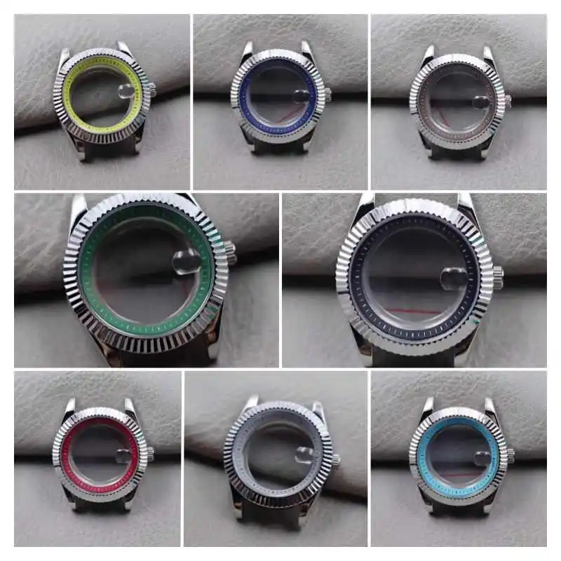 Mod-41mm-NH35-Transparent-Date-Window-Sapphire-Crystal-Fluted-Bezel-Pad ...
