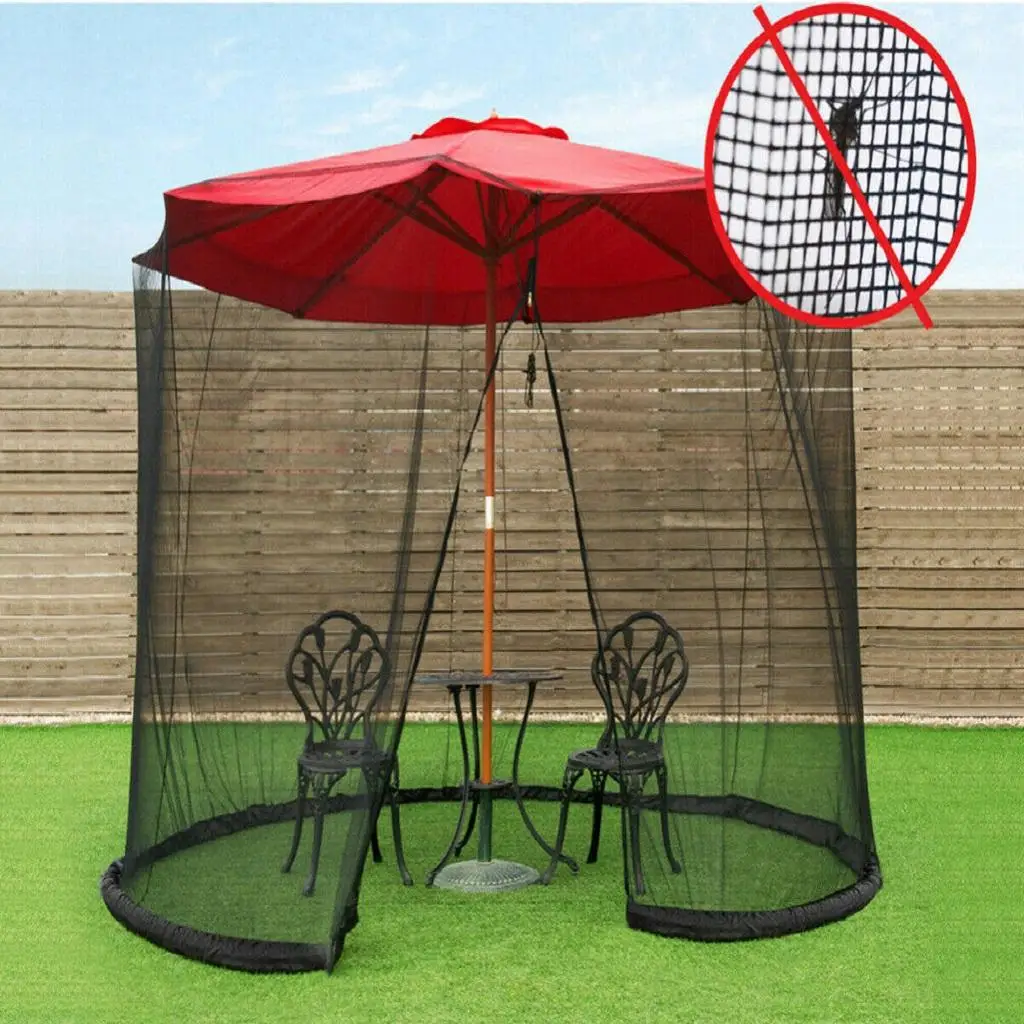 Garden-Round-Umbrella-Netting-Cover-Polyester-Table-Screen-Zipper ...