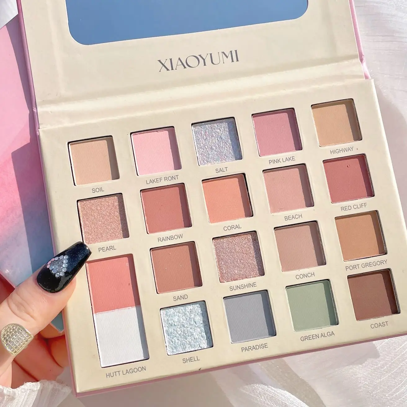 XIAOYUMI 20 Color Glitter Matte Eyeshadow Palette Shimmer Shiny Eyeshadows Pallet Highlighter ...