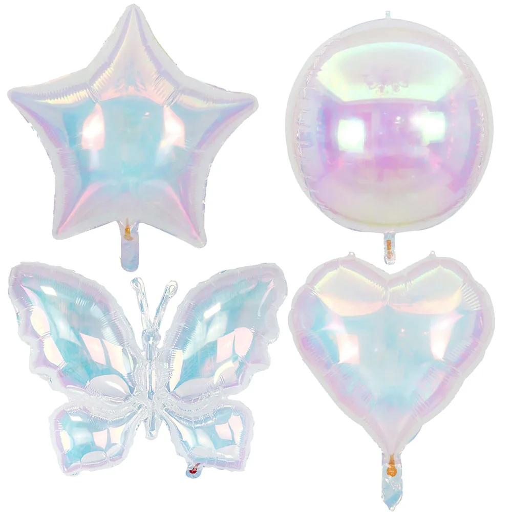 Iridescent-Balloon-Heart-Shaped-Pentagram-4D-Ball-Butterfly-Laser ...
