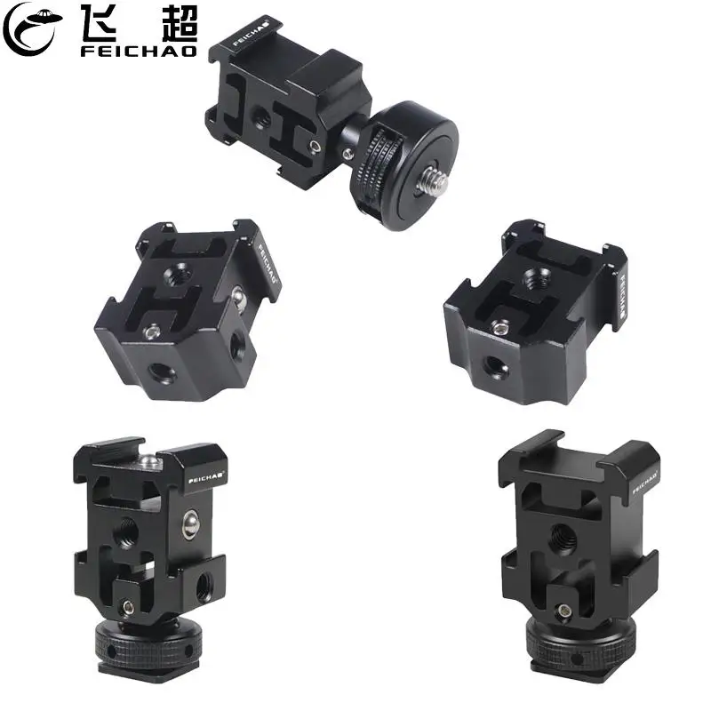 Alum-nio-Alloy-Camera-Hot-Shoe-Mount-Adapter-Triplo-Cold-Shoe-Bracket ...