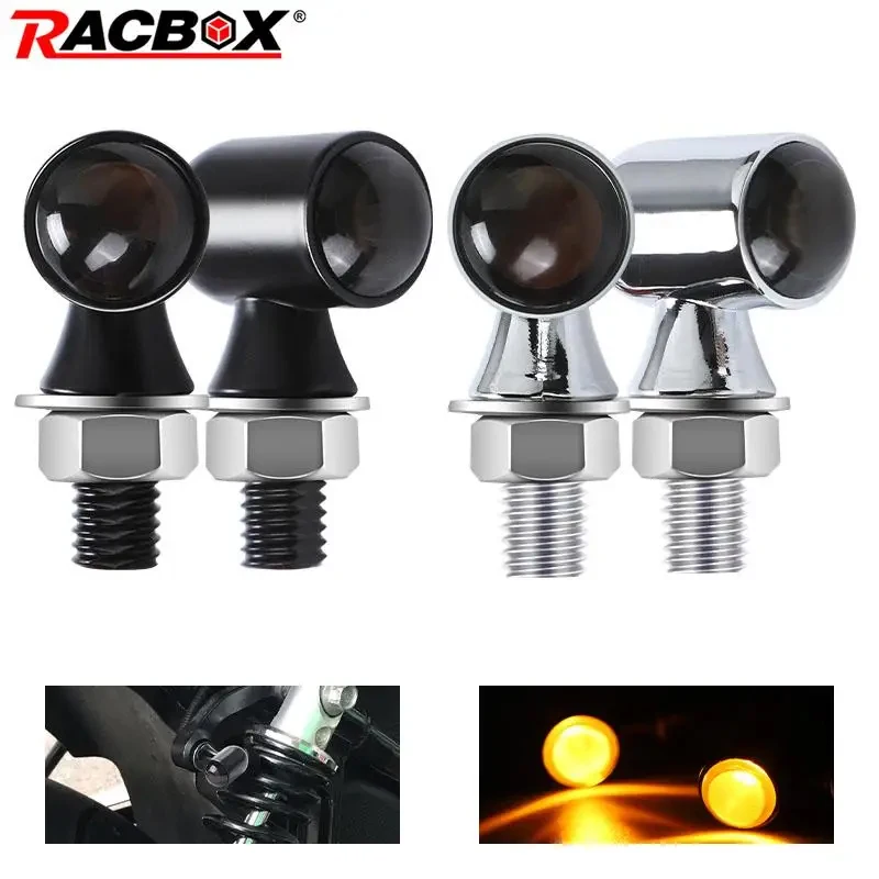2/4PCS Retro Motorcycle Turn Signal Light Smoke Lens led Indicator Lamp ...