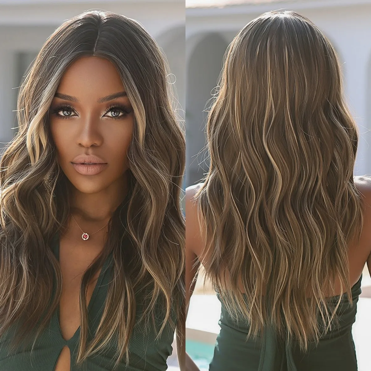 Curly Dark Brown Hair With Blonde Highlights