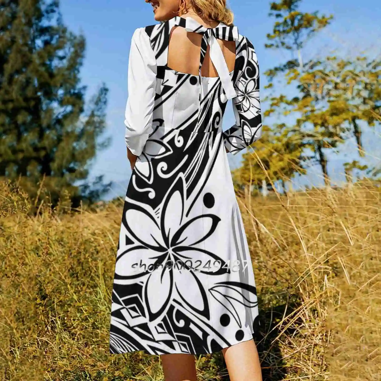 Black And White Tribal Print Dress