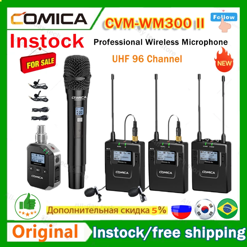 Comica-CVM-WM300-II-UHF-96-Channel-Professional-Lapel-Wireless-Lavalier ...