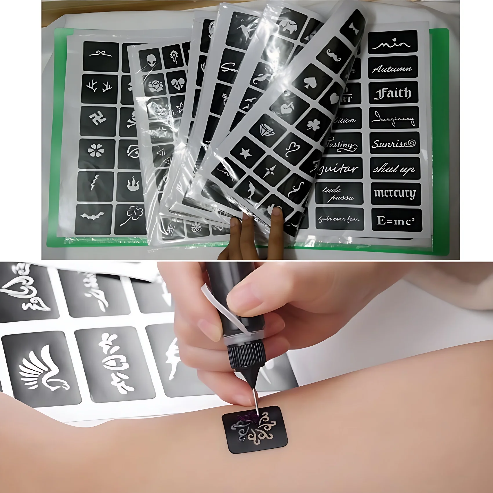 396pcs-Temporary-Glitter-Tattoo-Stencil-Album-for-Women-Men-Kids-Dragon ...