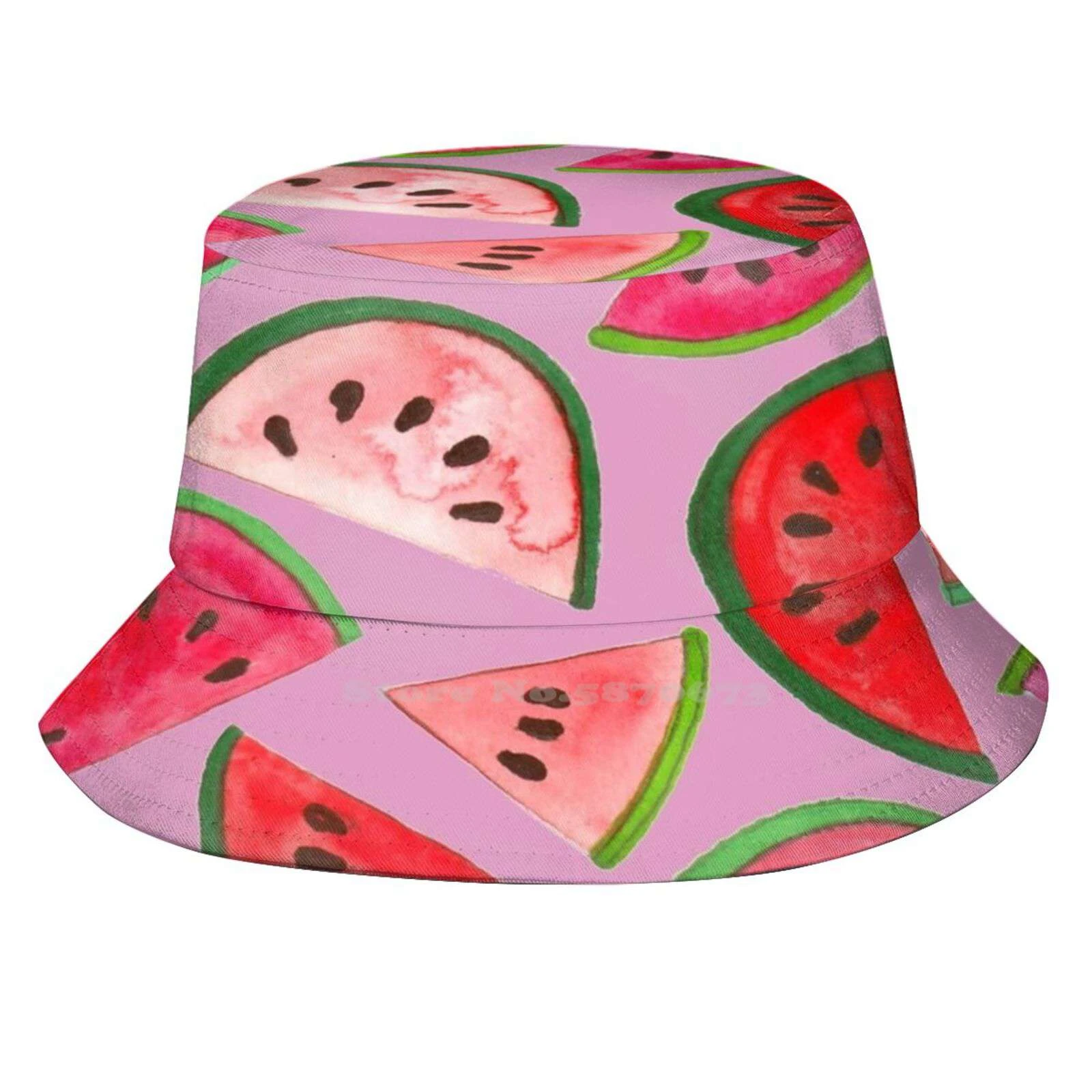 Pink Watermelon Korean Caps Funny Beach Bucket Hats Watermelon Fruit ...