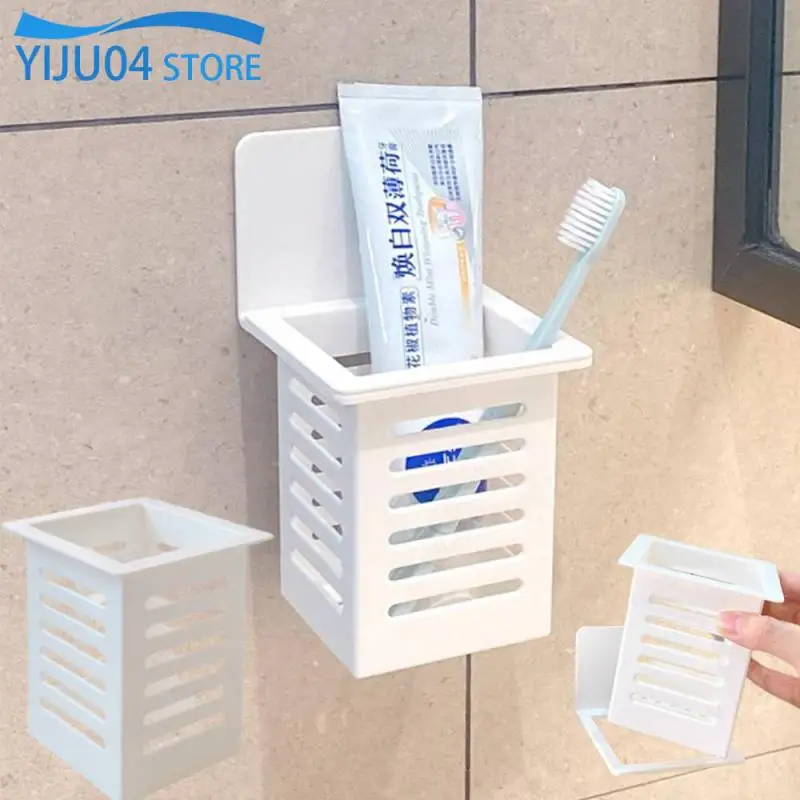 Wall-Mounted-Toothbrush-Toothpaste-Holder-Case-Tooth-Storage-Rack ...