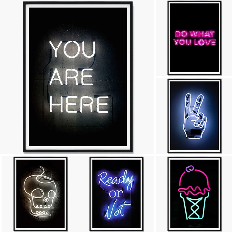Neon-Sign-Posters-Do-it-Together-Never-Alone-Ready-or-Not-Inspirational ...