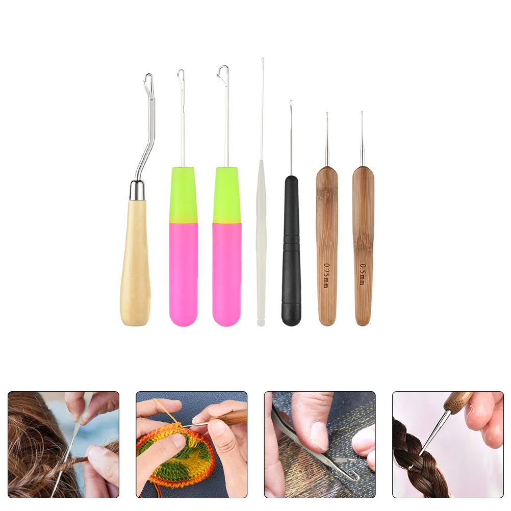 7pcs Dreadlocks Tool Set Dreadlocks Crochet Hook Needle Hair Locking ...