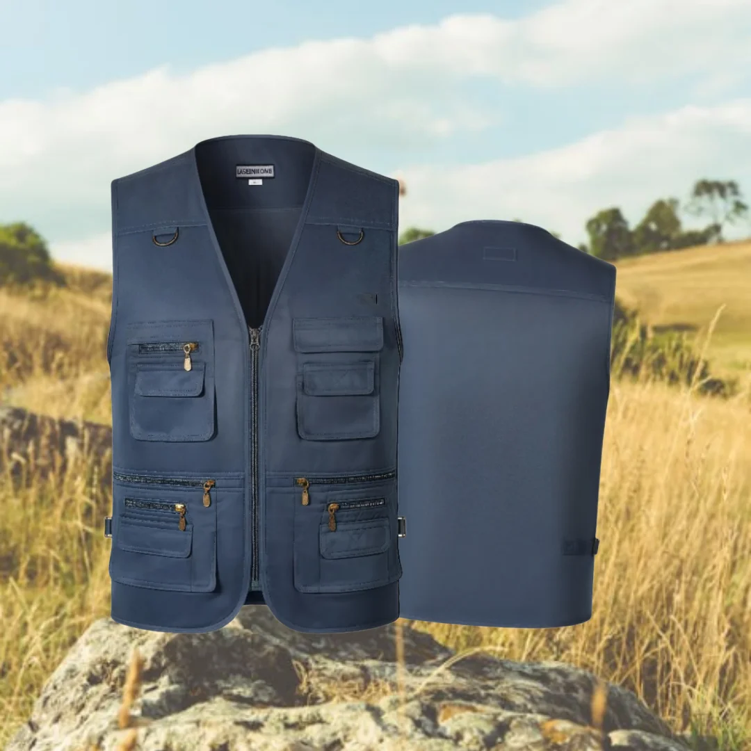 2025 Men's Multi-Pocket Work Vest Thin Cargo Vest Breathable Outdoor ...